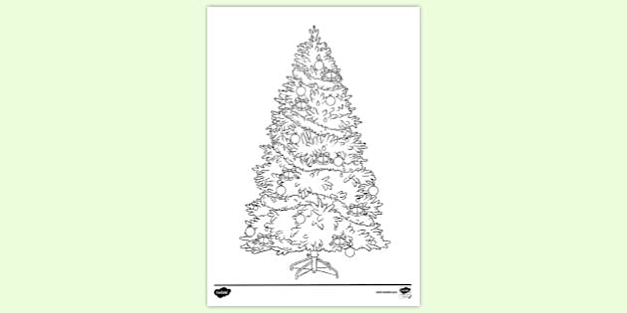 Christmas Tree Colouring Page Printable (teacher made)