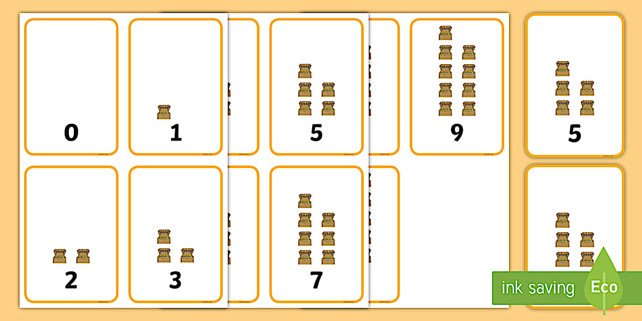 Pirate Treasure Numbers 0-10 Flashcards (teacher made)