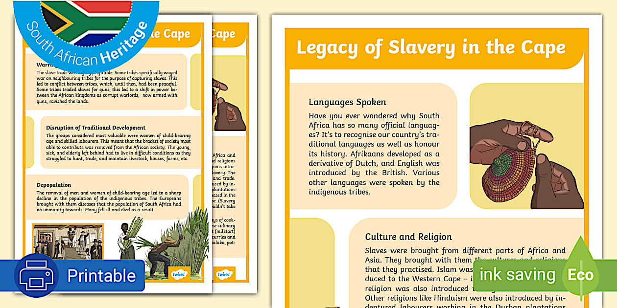 Legacy of slavery in the Cape (teacher made) - Twinkl