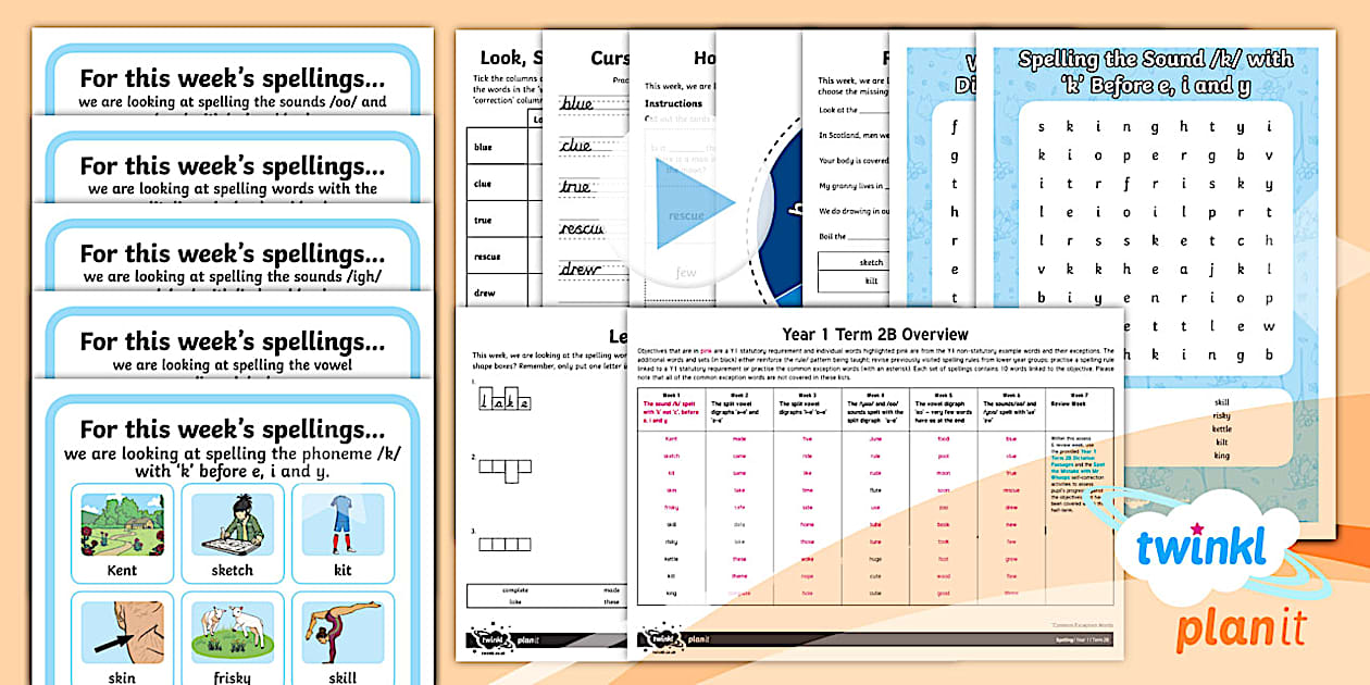 Y1 Term 2B Bumper Spelling Pack (teacher made) - Twinkl
