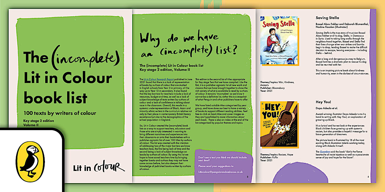 FREE! - The (incomplete) Lit in Colour Book List: KS2 Volume II