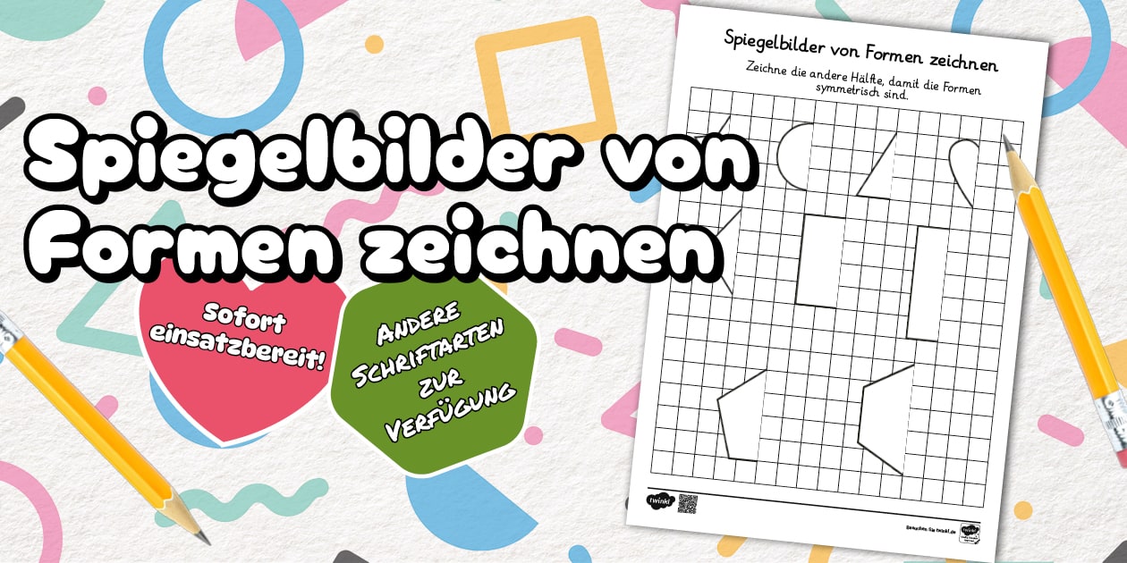 Spiegelbilder von Formen zeichnen - Arbeitsblatt