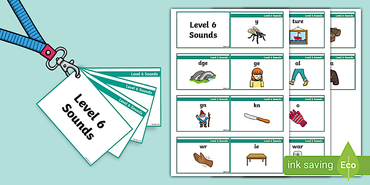 Twinkl Phonics Level 6 Phonics Sounds Lanyard-sized Cards
