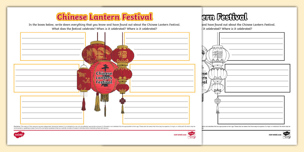 Chinese Lantern Festival Mind Map (teacher made) - Twinkl