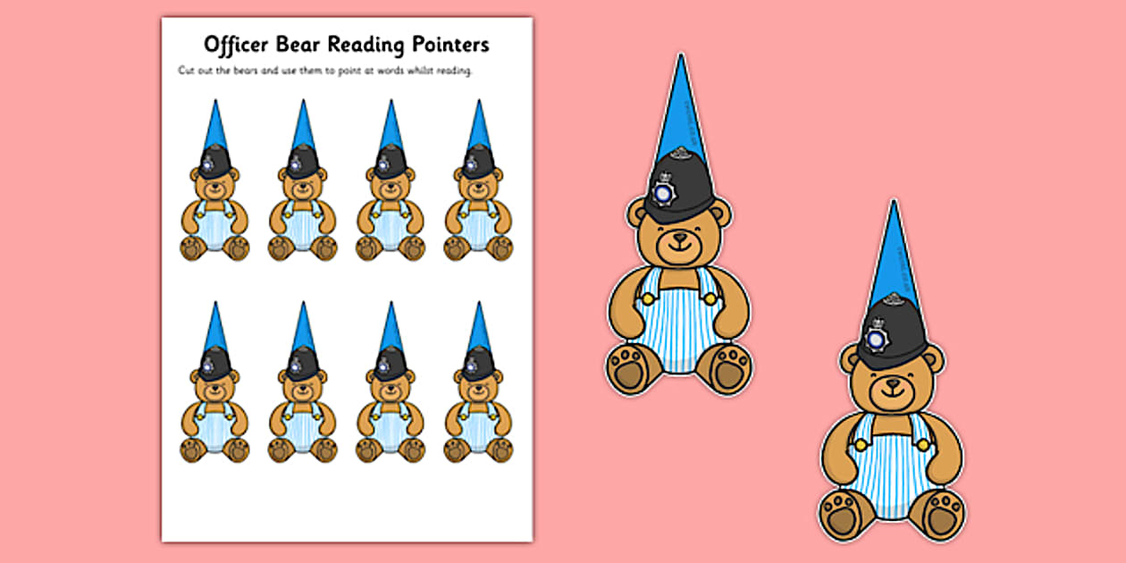 Black and White Officer Bear Reading Pointers (teacher made)