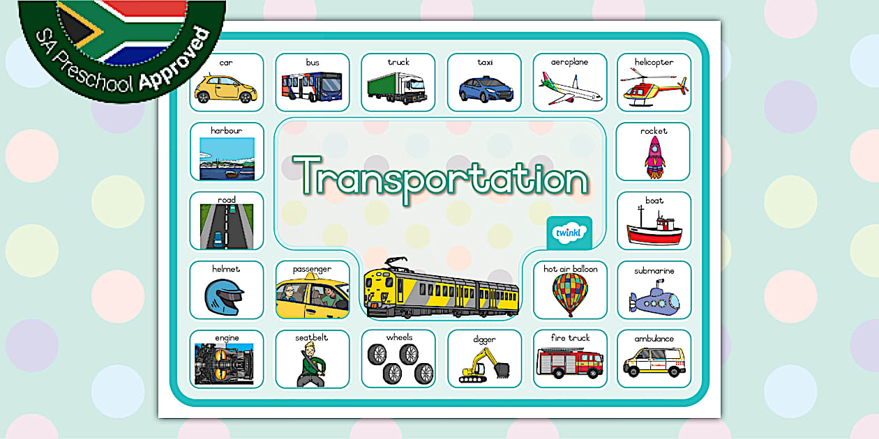Preschool- Transportation: Communication Mat - Twinkl