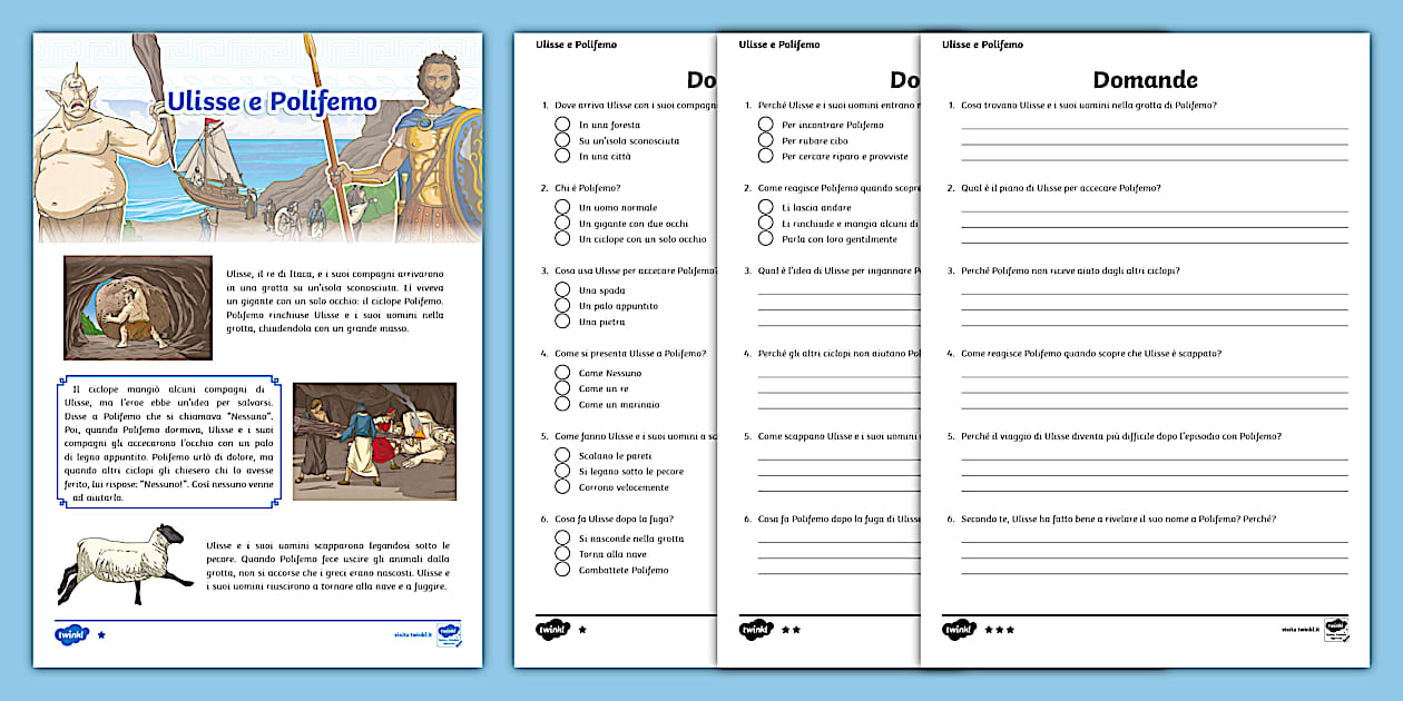 Ulisse e Polifemo: lettura e comprensione differenziata