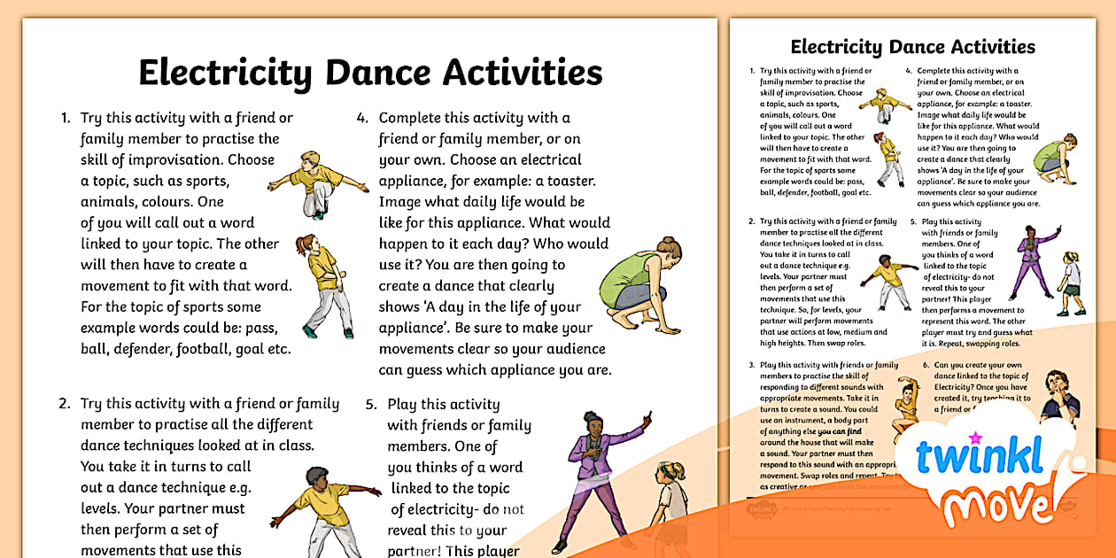 Year 6 Dance: Electricity - Home Learning Tasks - Twinkl