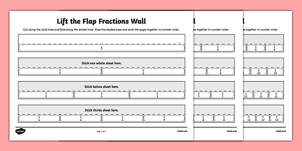 Lift the Flap Fractions Wall (teacher made) - Twinkl