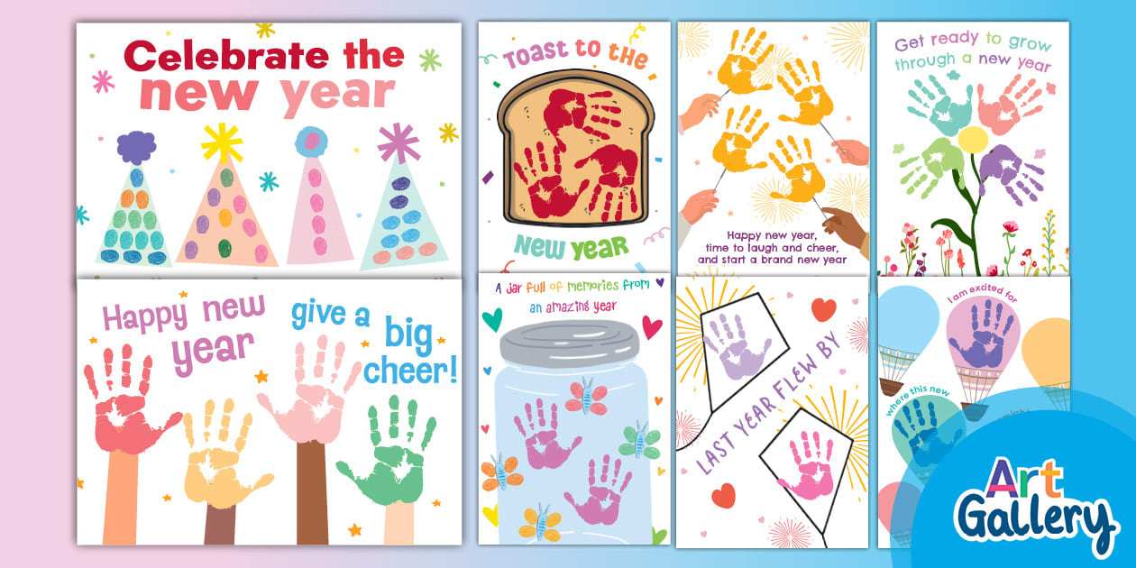 Happy New Year Handprint Activity Pack (teacher made)