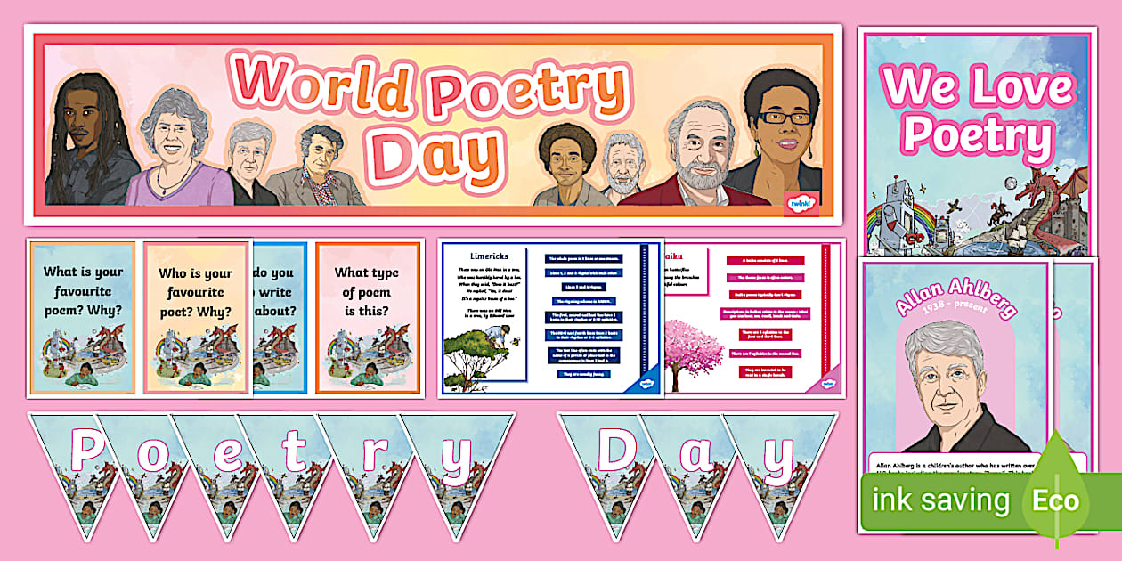 Happy World Poetry Day Poster Display Pack | Twinkl