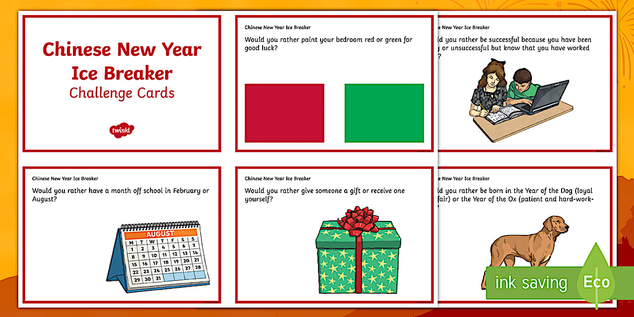 KS2 Chinese New Year Ice Breaker Cards - Twinkl