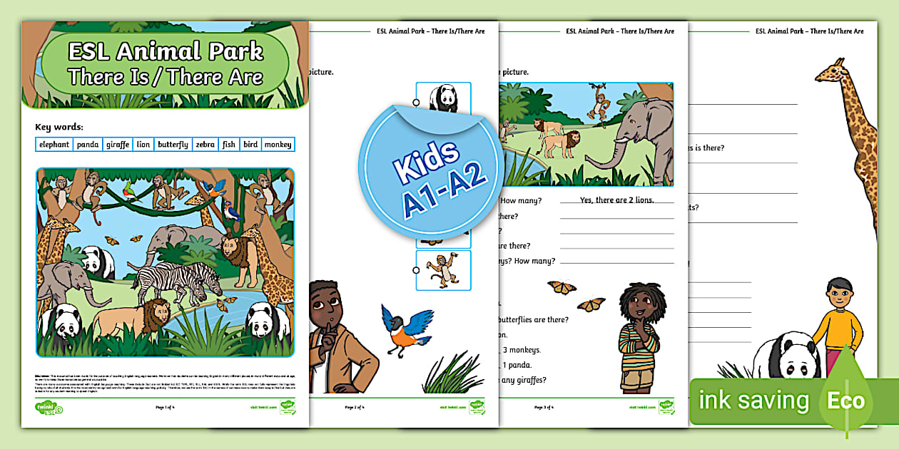ESL Animal Park: There is/There are Activity [Kids, A1-A2]