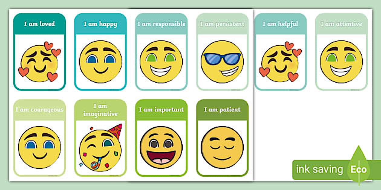 😊 Emoji for Positive Thoughts Resource| Positive Emoji Self