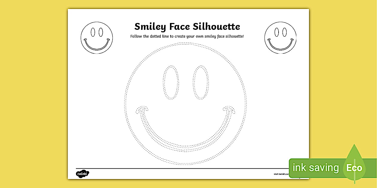 Smiley Face Silhouette Drawing Activity - Twinkl