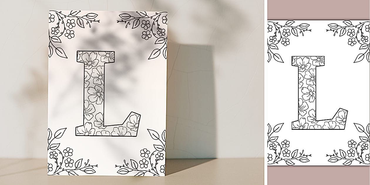 Letter L Mindfulness Colouring Card | Twinkl Party - Twinkl