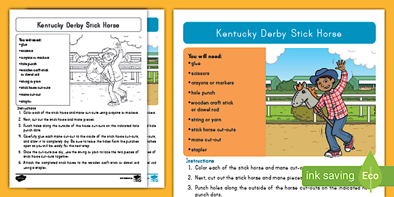 Kentucky Derby Stick Horse Craft | First Grade | Twinkl USA