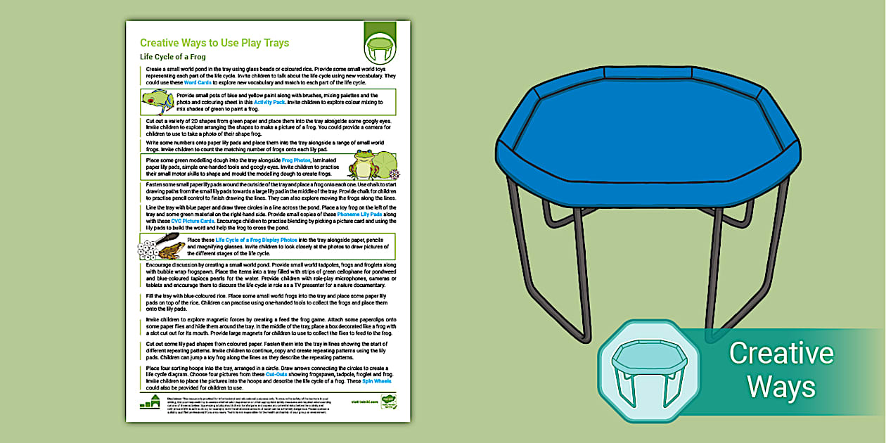 EYFS Large Activity Tray Activities: Life Cycle of a Frog