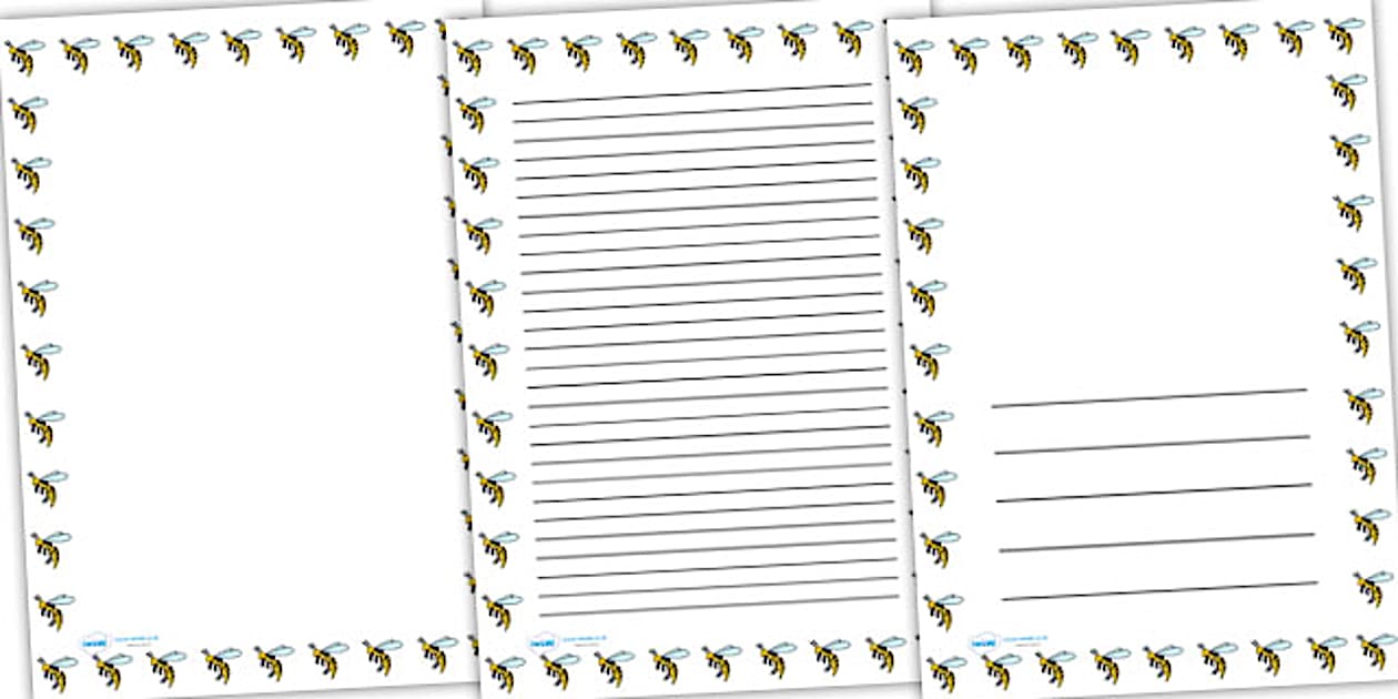 Editable Wasp Full Page Borders (teacher made) - Twinkl