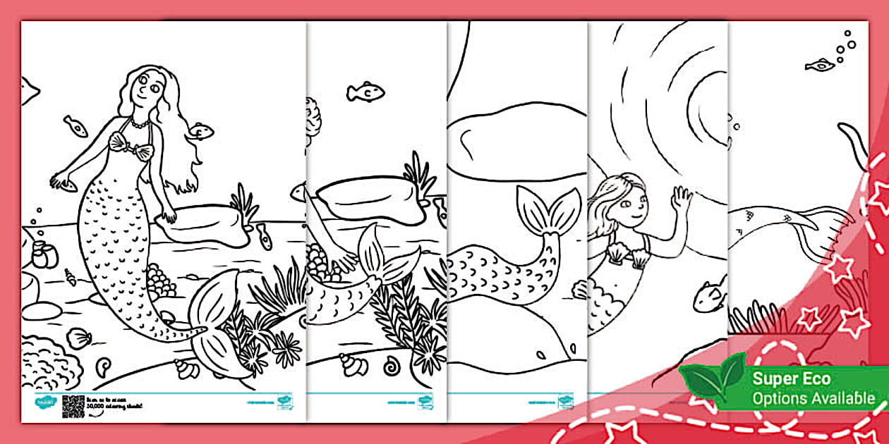 Mermaid Colouring Pages | Free Mermaid Pictures to Print