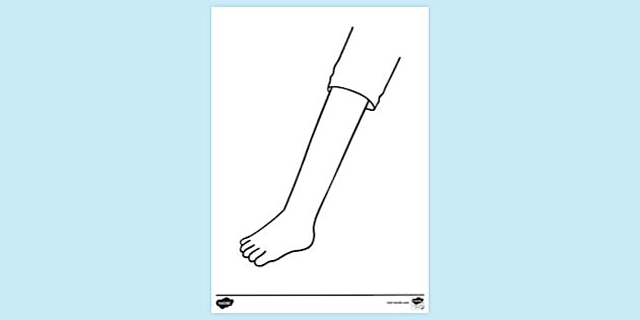 Child's Leg Colouring Sheet (Teacher-Made) - Twinkl