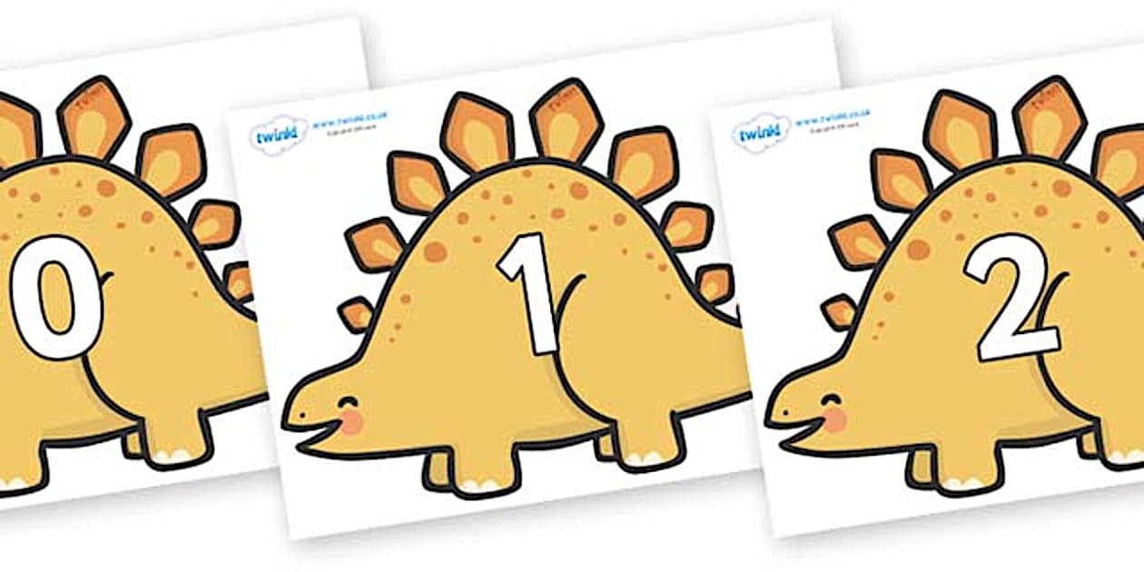 Numbers 0-50 on Stegosaurus Dinosaurs (teacher made)