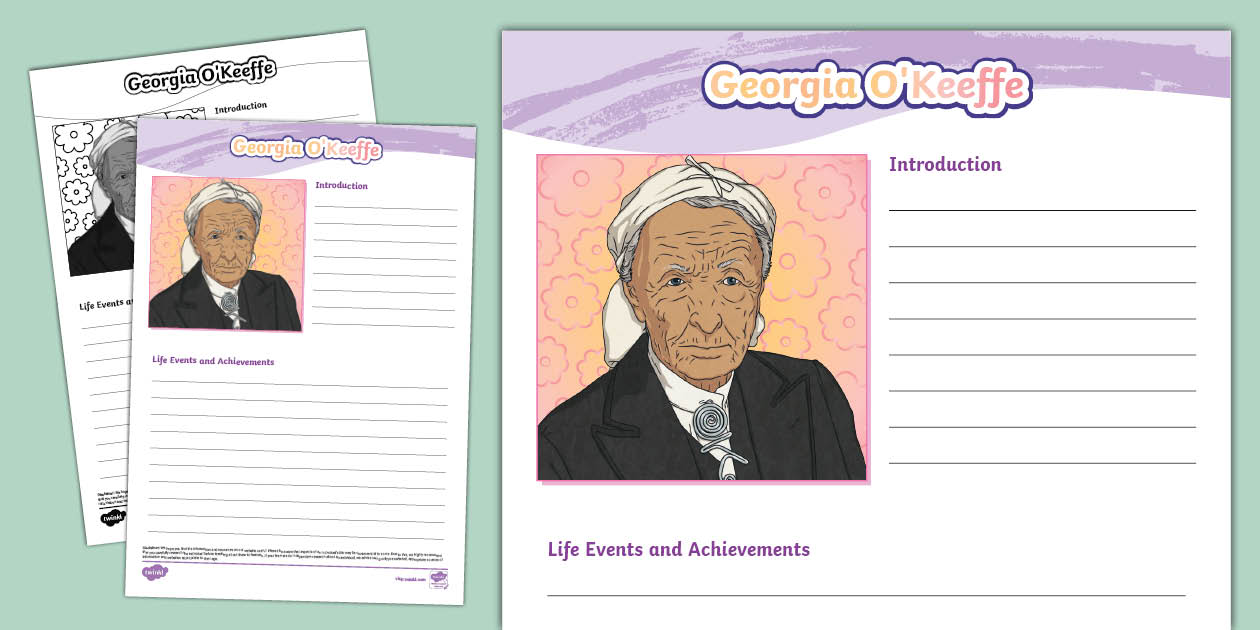 Georgia O'Keeffe Biography Template - Twinkl