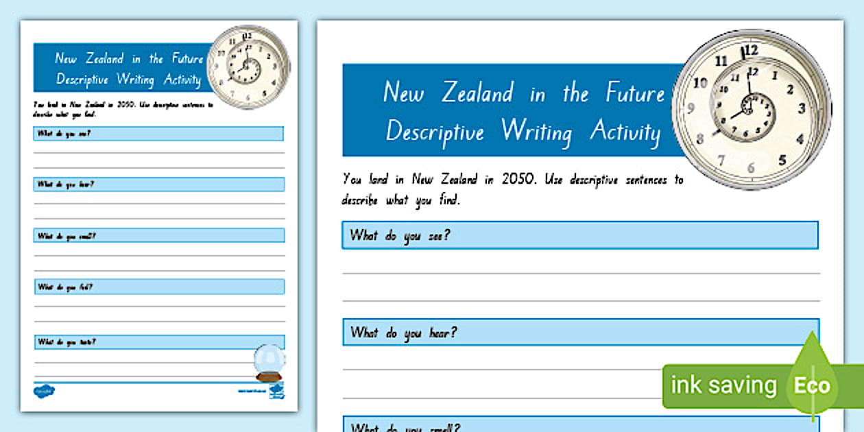Future New Zealand Descriptive Writing Template - Twinkl