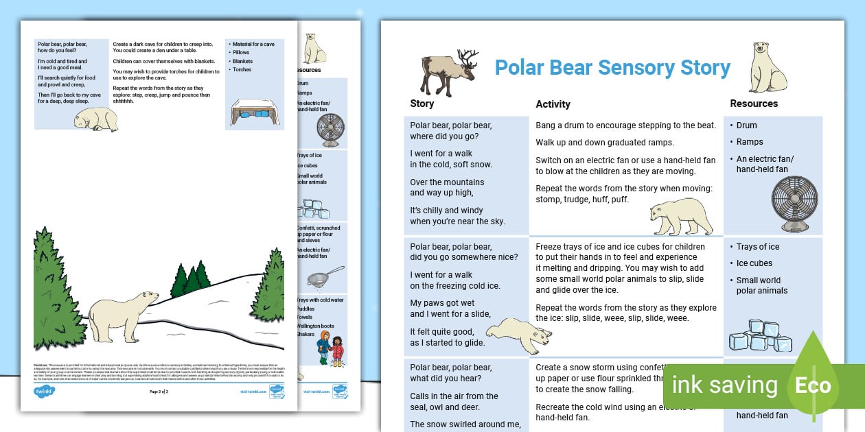 Polar Bear Sensory Story (teacher made) - Twinkl