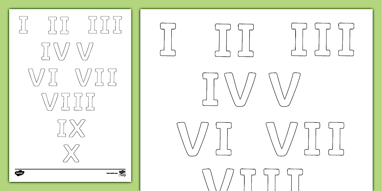 Roman Numerals Colouring Sheet (teacher made) - Twinkl
