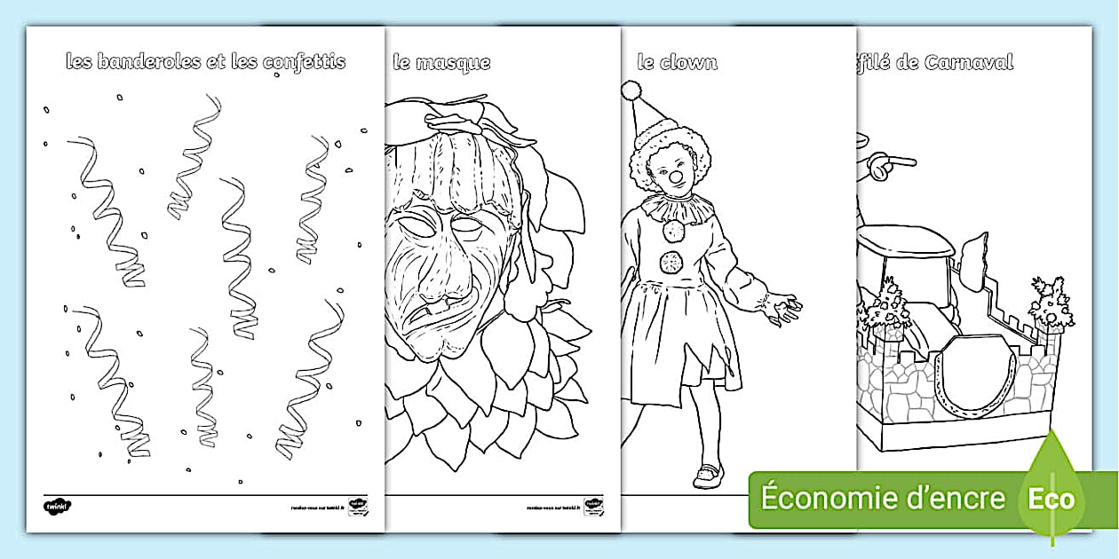 Activité de coloriage de Carnaval (teacher made) - Twinkl