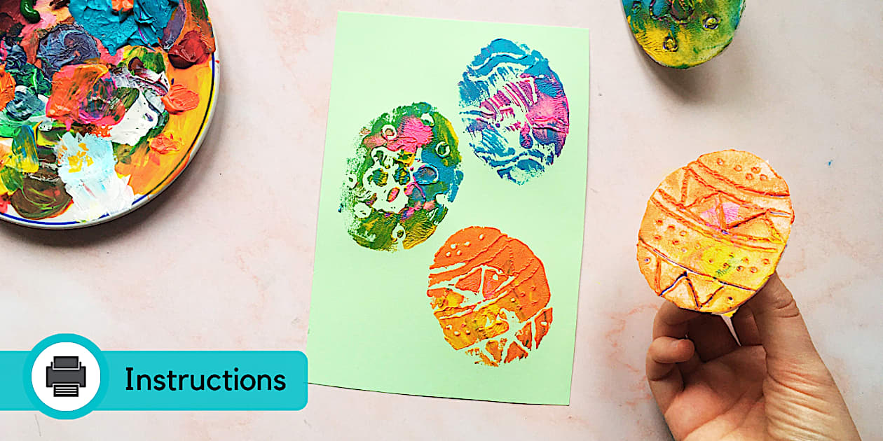 Handmade Easter Card Craft | Easter Egg Printing - Twinkl