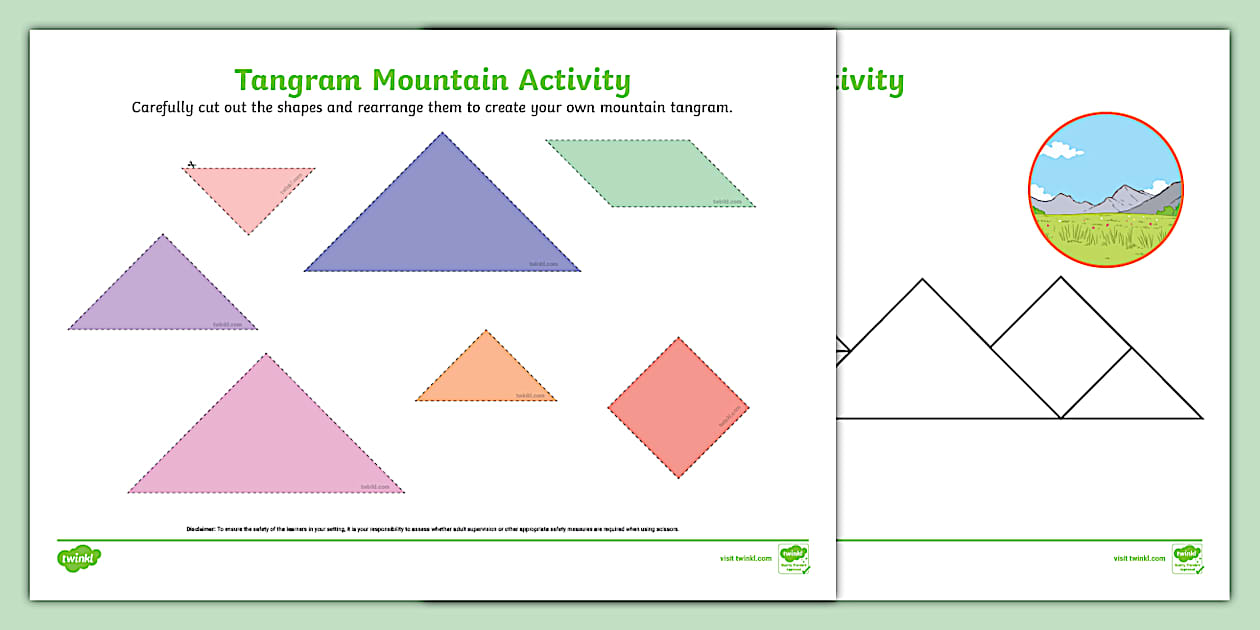 👉 Mountain Tangram Puzzle Activity - Twinkl