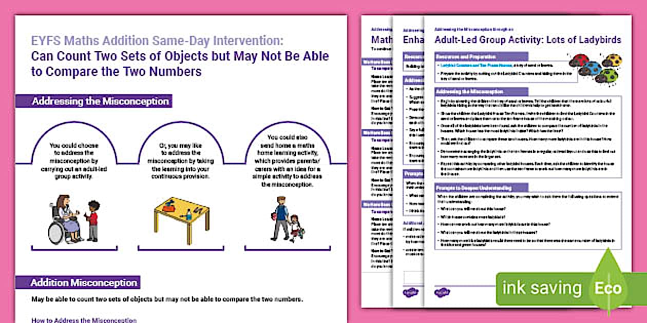 👉 EYFS Maths Addition Same-Day Intervention Plan: Can Count Two Sets of