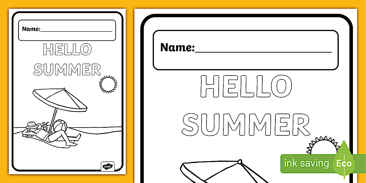 A Fantastic Summer Colouring Book Cover | Twinkl | KS1