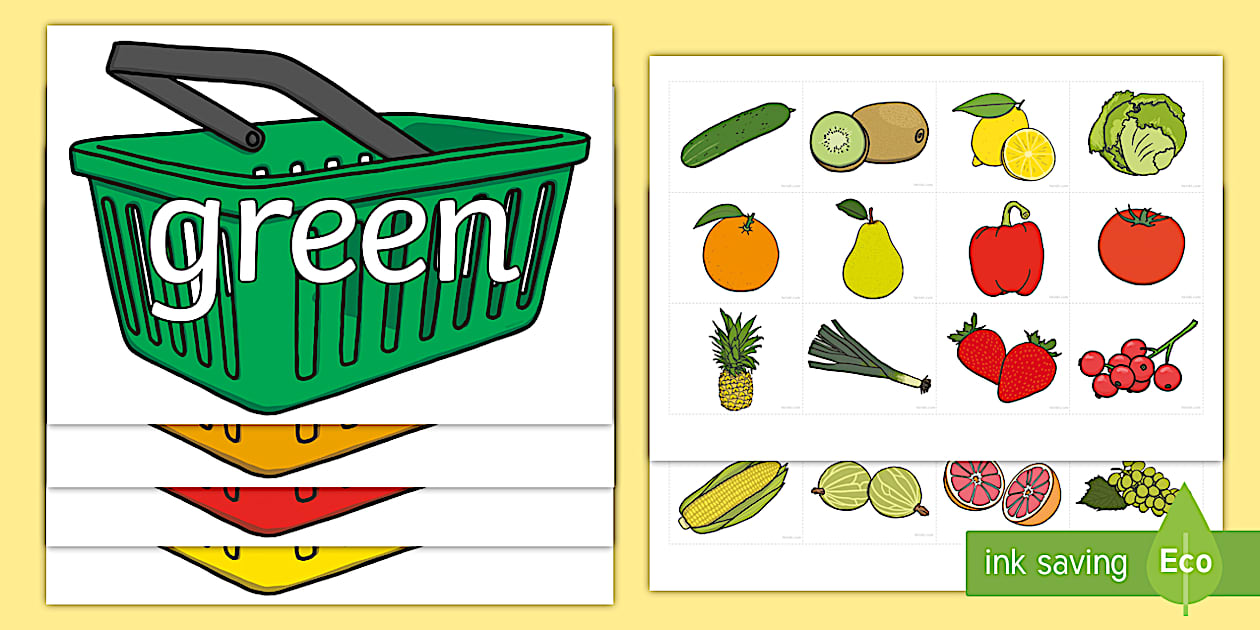Healthy Foods Colour Sorting Activity (teacher made)
