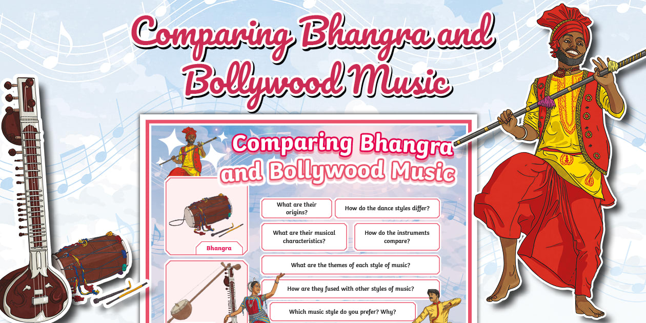 Comparing Bhangra and Bollywood Music Discussion Prompt Poster