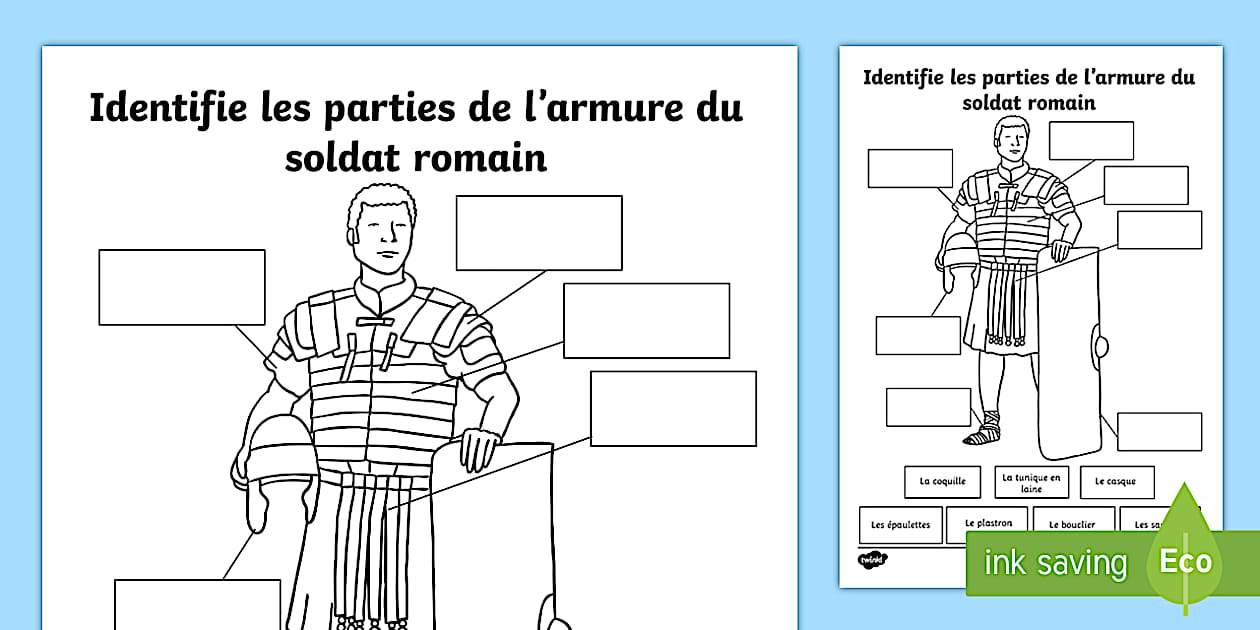Feuille d'activités : l'armure du soldat romain - Twinkl