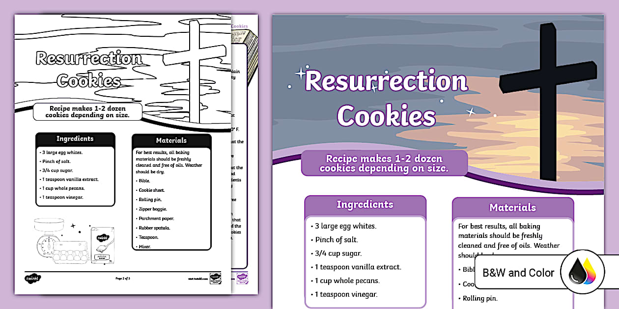 Easter Story Resurrection Cookie Recipe (teacher made)