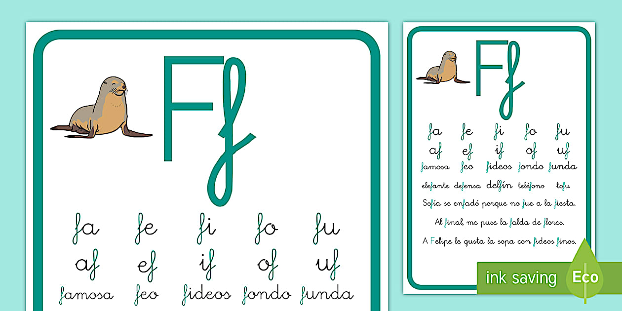 Cartilla de lectura: La letra F (teacher made) - Twinkl