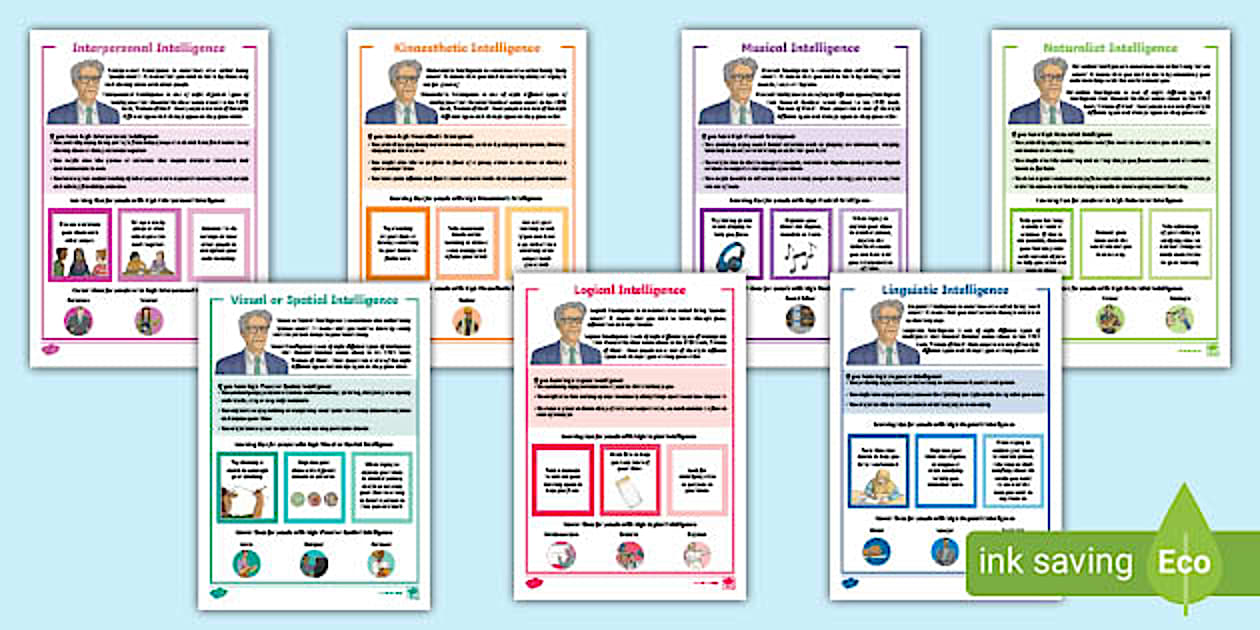Multiple Intelligences Study Tips and Fact File Poster Pack