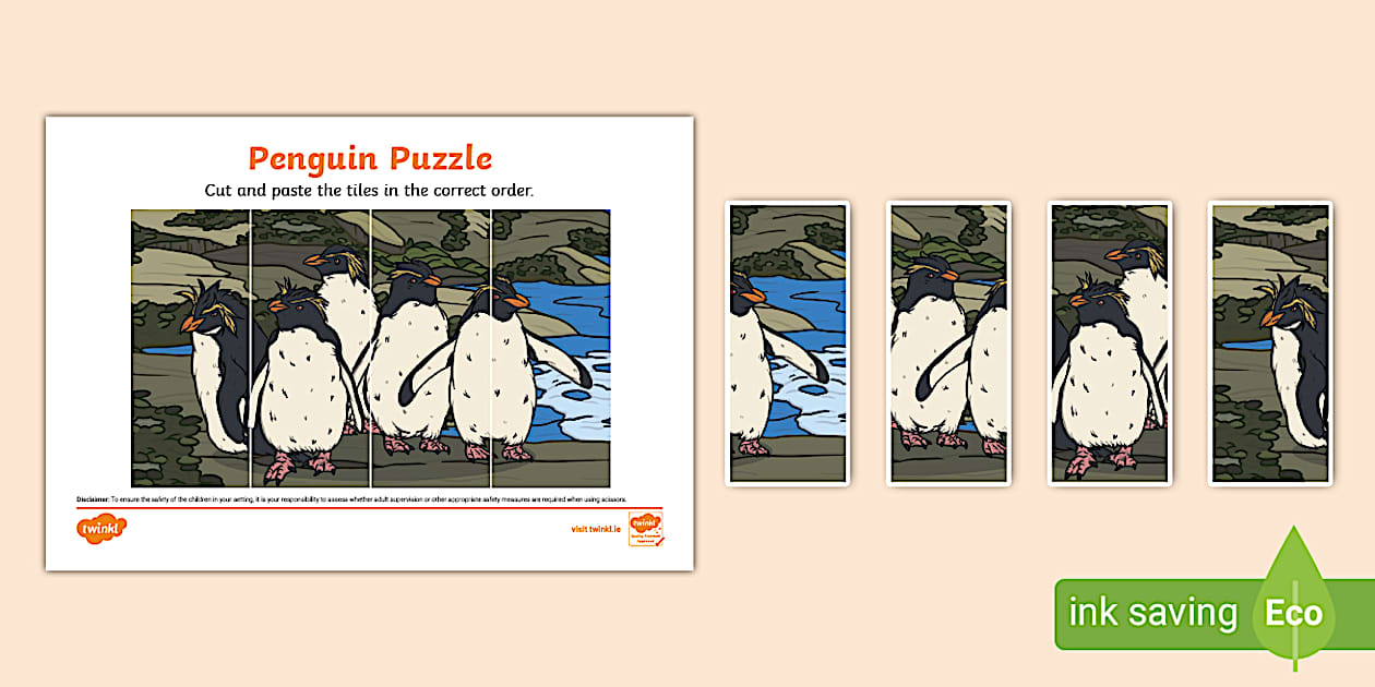 Penguin Puzzle Strips (teacher made) - Twinkl
