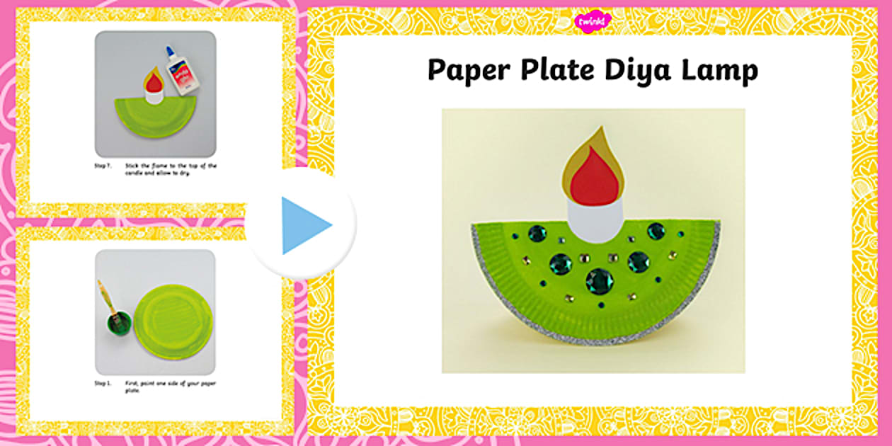 Paper Plate Diva Lamp Craft Instructions PowerPoint - Twinkl