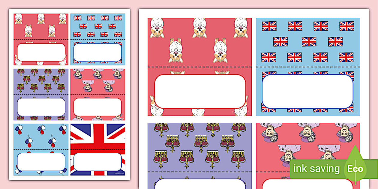 Jubilee Place Setting Name Cards (teacher made) - Twinkl