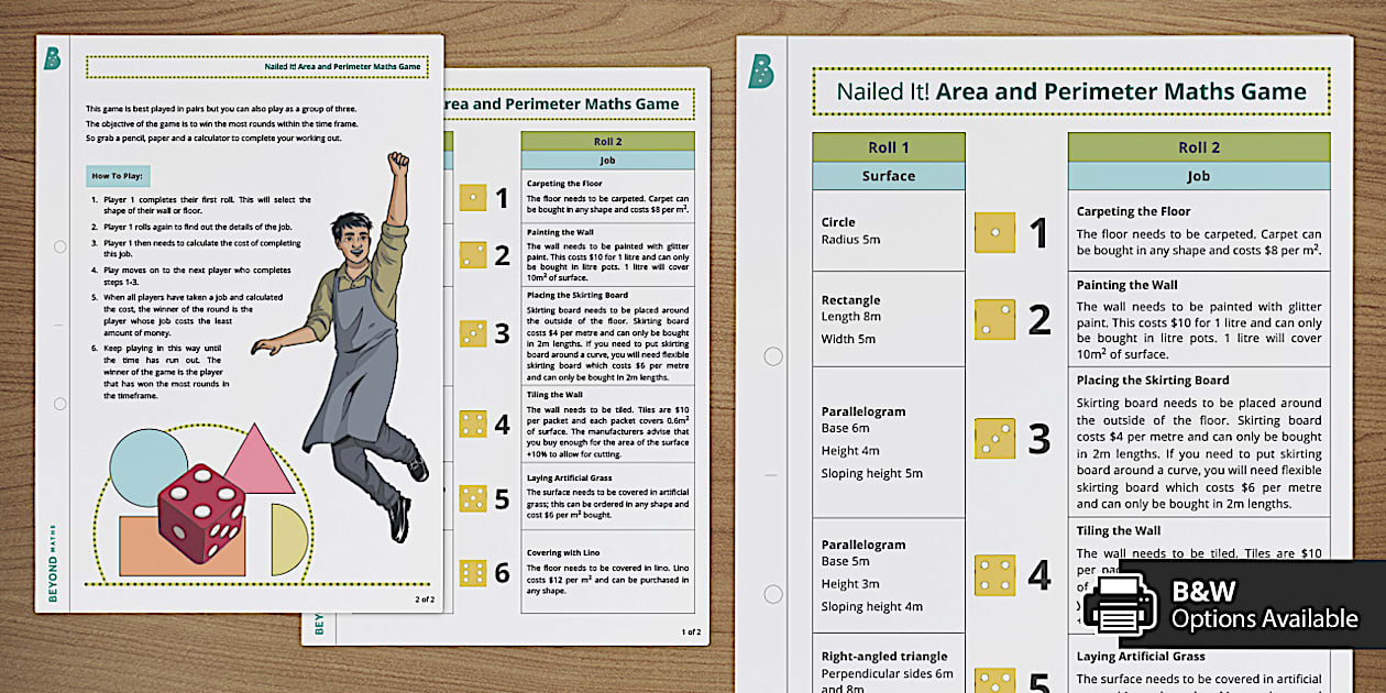 Nailed It! Area and Perimeter Maths Game (Teacher-Made)