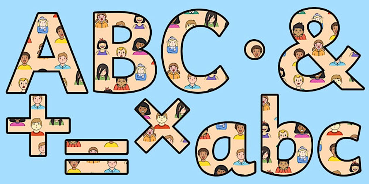 Cursive All About Me Display Lettering - Twinkl