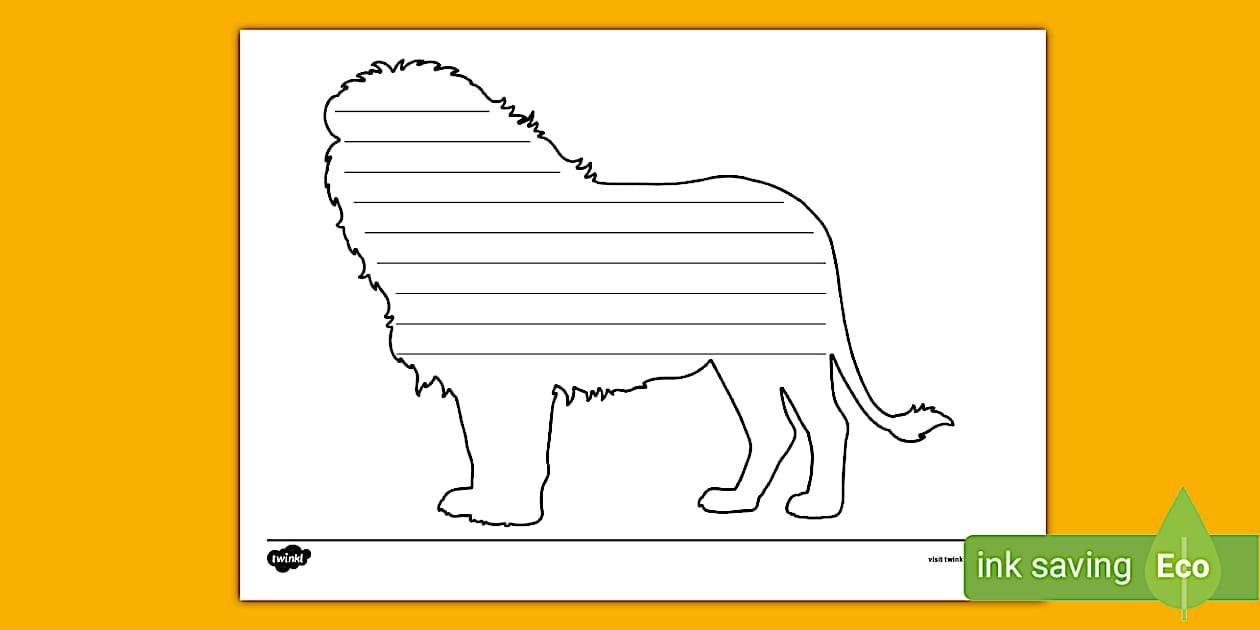 Lion Writing Template (teacher made) - Twinkl