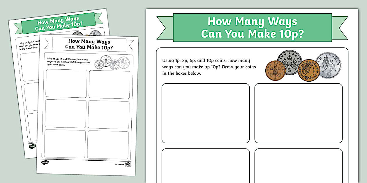 👉 Making 10 Pence Activity Worksheet (teacher made)