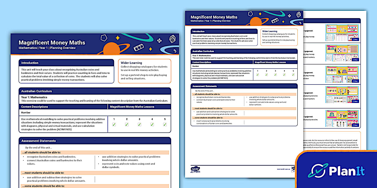 Year 1 Number: Magnificent Money Maths Planning Overview