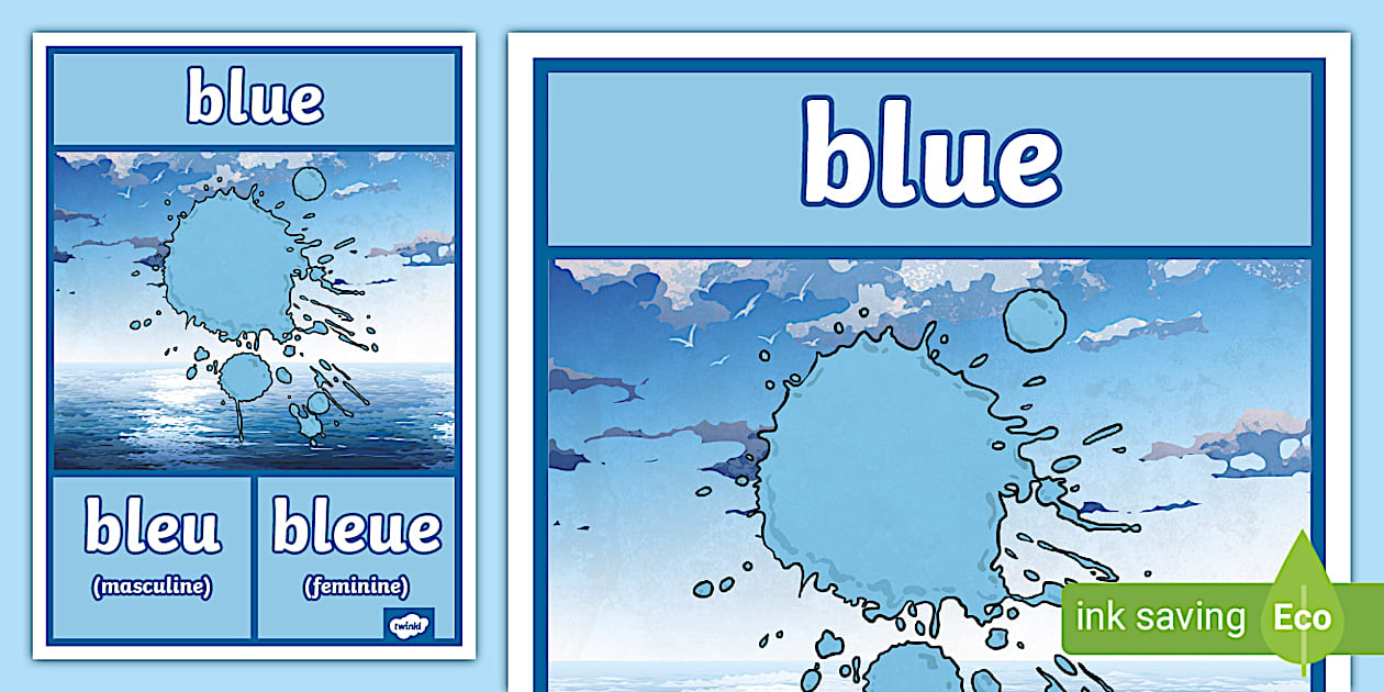 👉 Blue in French Display Poster (teacher made) - Twinkl